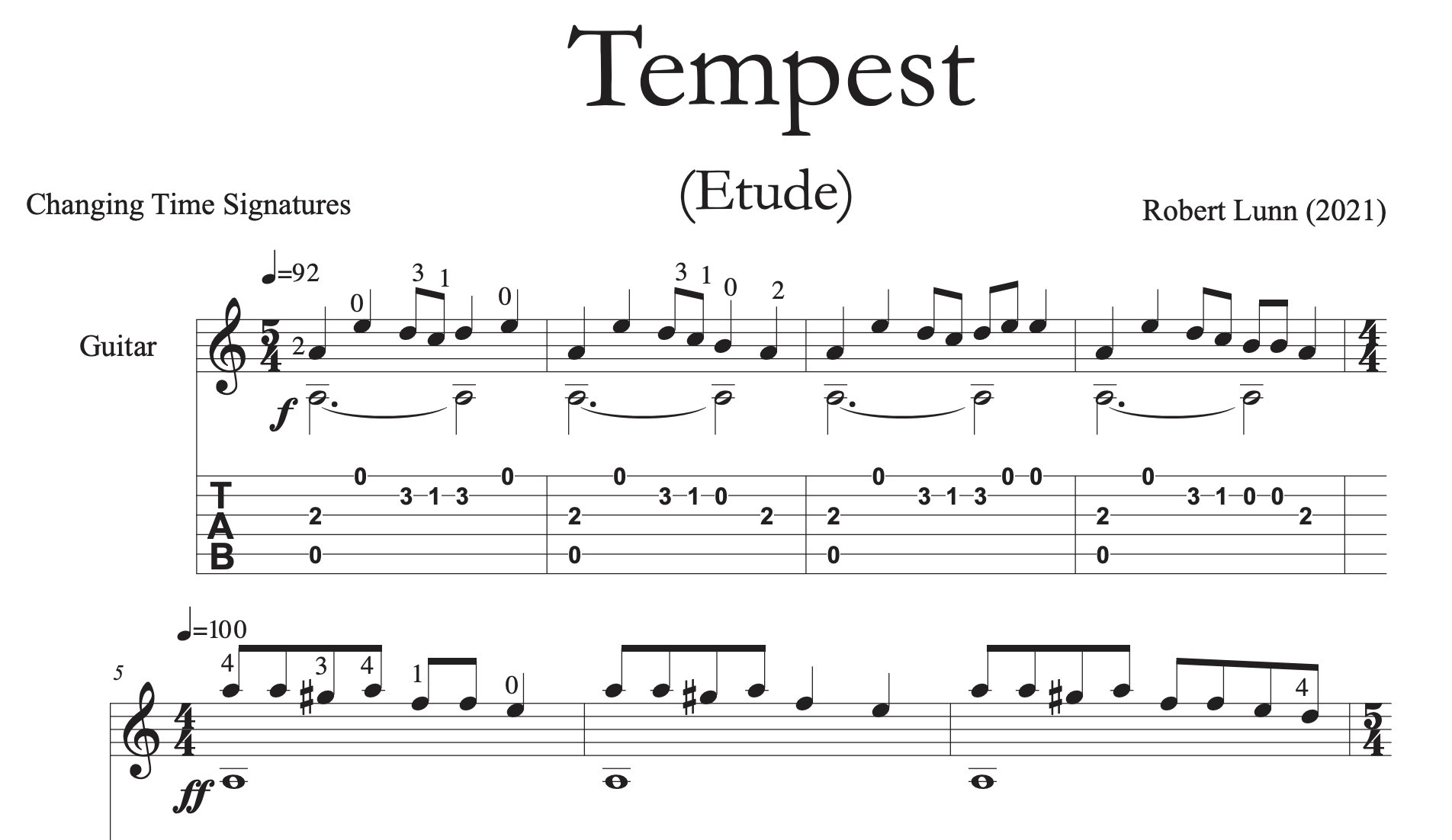 TEMPEST – Full Tutorial with TAB – Fingerstyle Guitar | Rob Lunn's ...